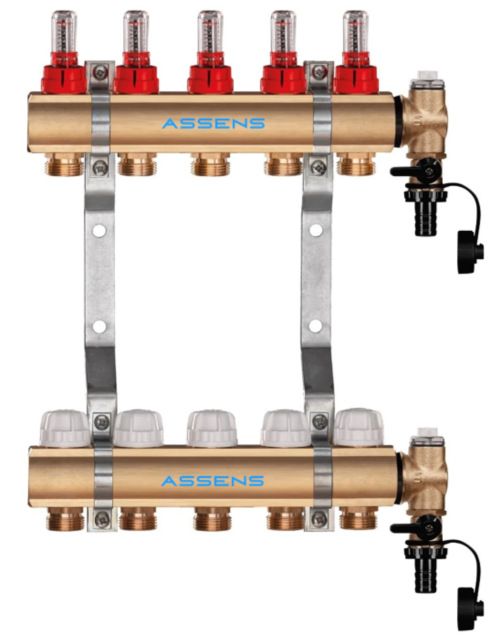 Distribuitor din alama pentru incalzire in pardoseala 1”-3/4” EK cu ...